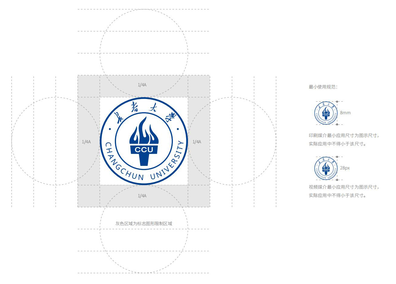 标志图形限制区域、最小使用规范-视觉形象识别系统